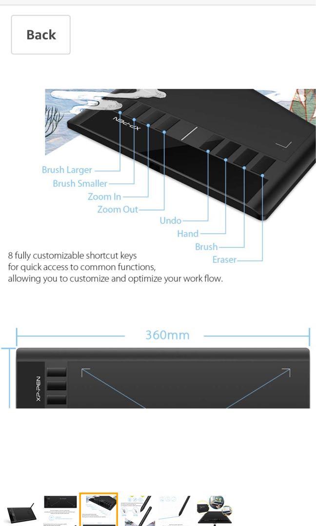 XP-PEN Star03 V2 Drawing Tablet 12 inch with 8 Hot Keys, Battery-free ...