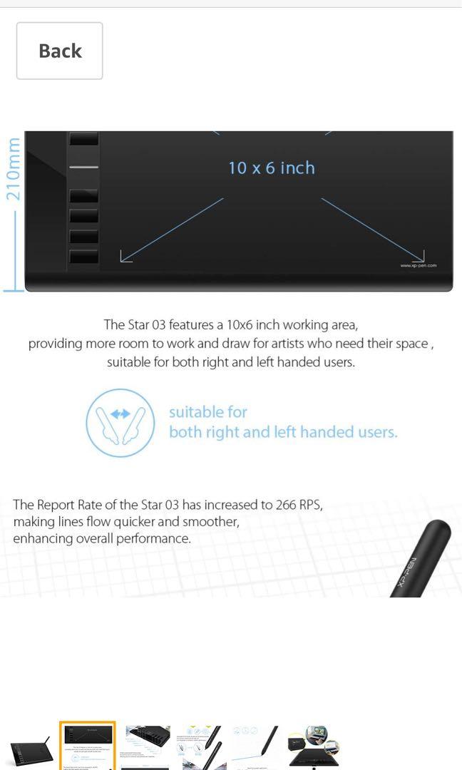 XP-PEN Star03 V2 Drawing Tablet 12 inch with 8 Hot Keys, Battery-free ...