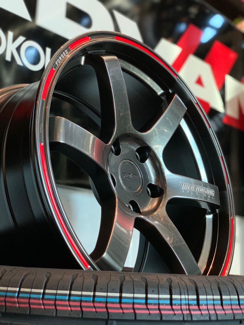 18" RAYS TE37 Design Rims, Car Accessories, Tyres & Rims on Carousell