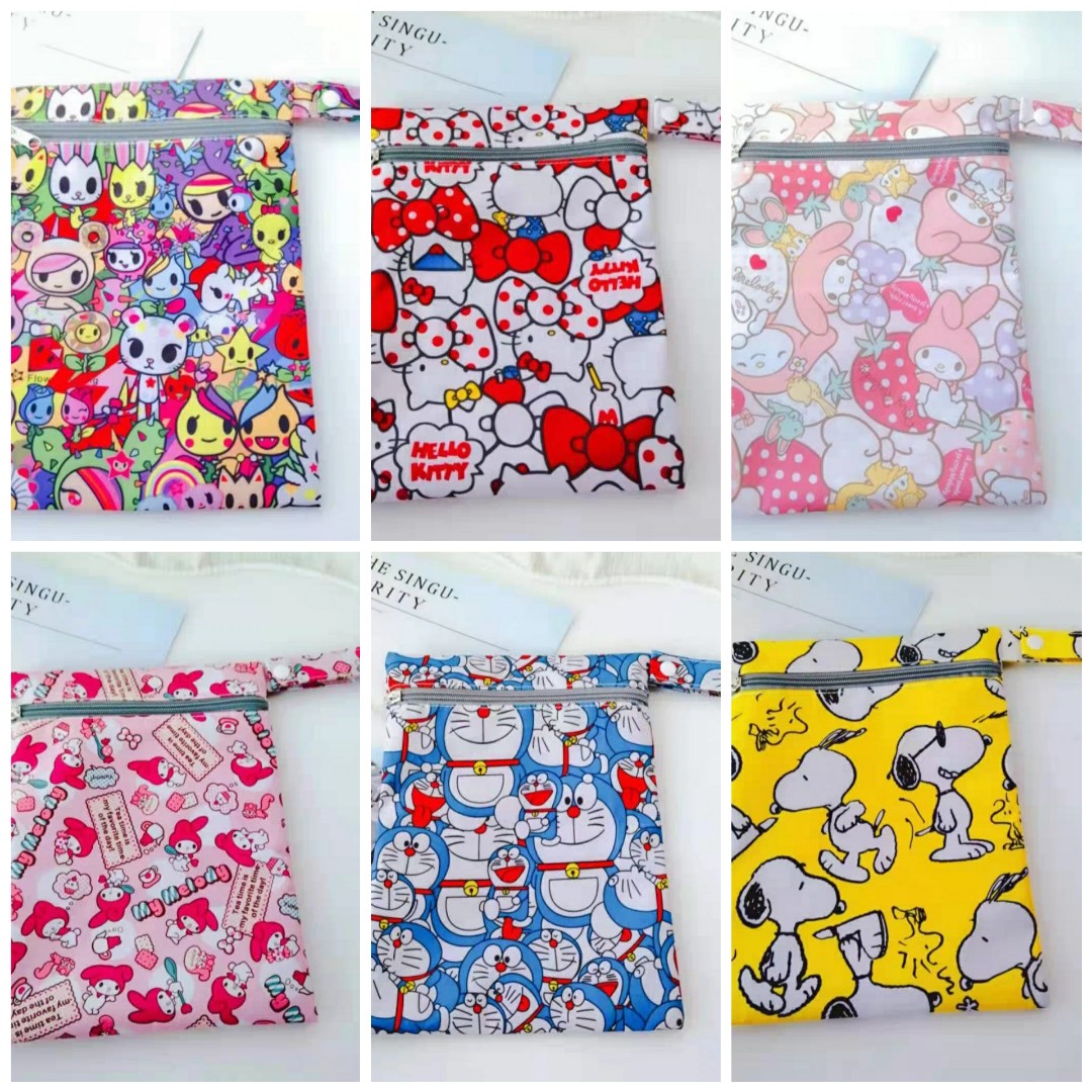 Tokidoki Melody Snoopy Hello Kitty Diaper Wet Bag, Babies & Kids, Going ...