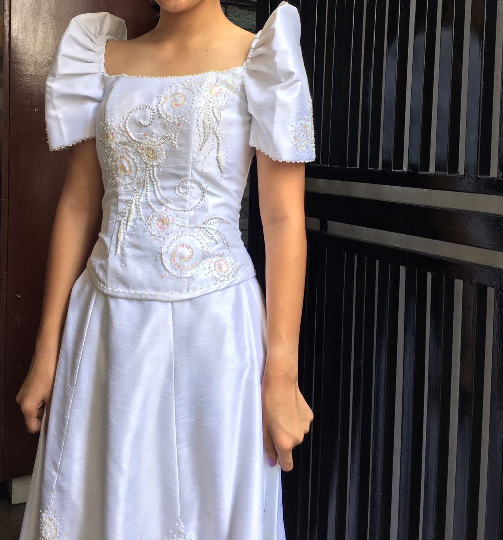 Filipiniana gown, Women's Fashion, Dresses & Sets, Traditional & Ethnic ...