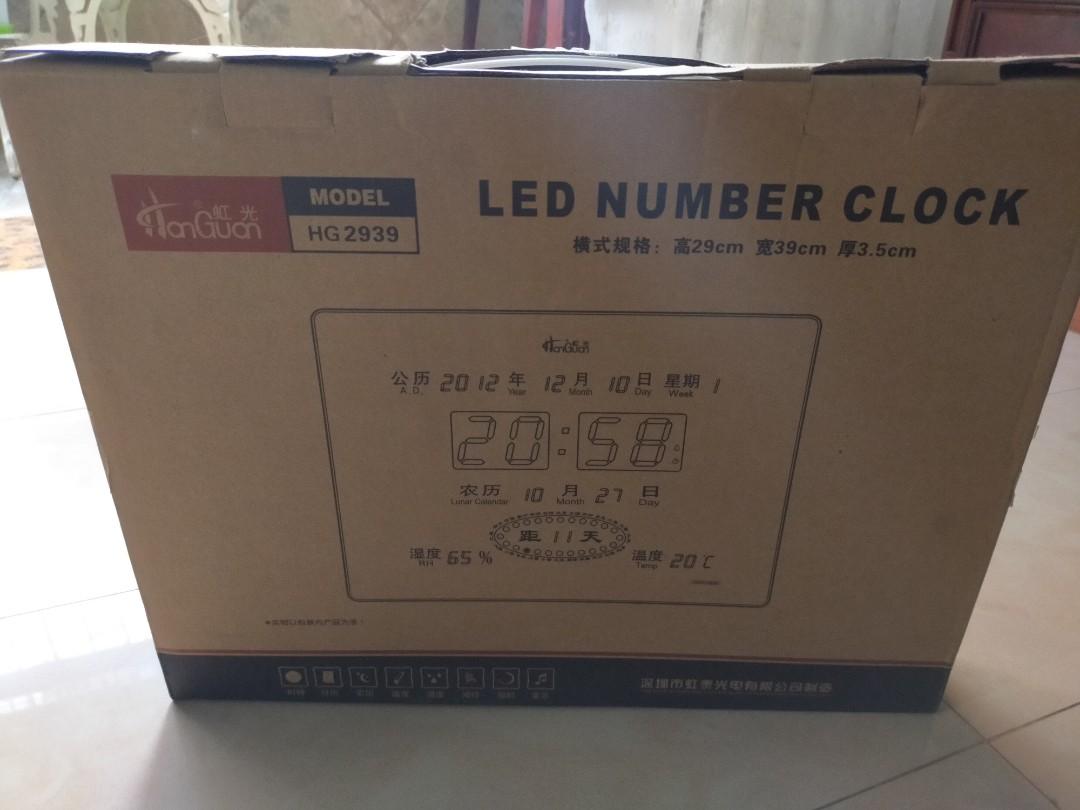 HanGuan LED NUMBER CLOCK Model:HG 2939, Furniture & Home Living ...