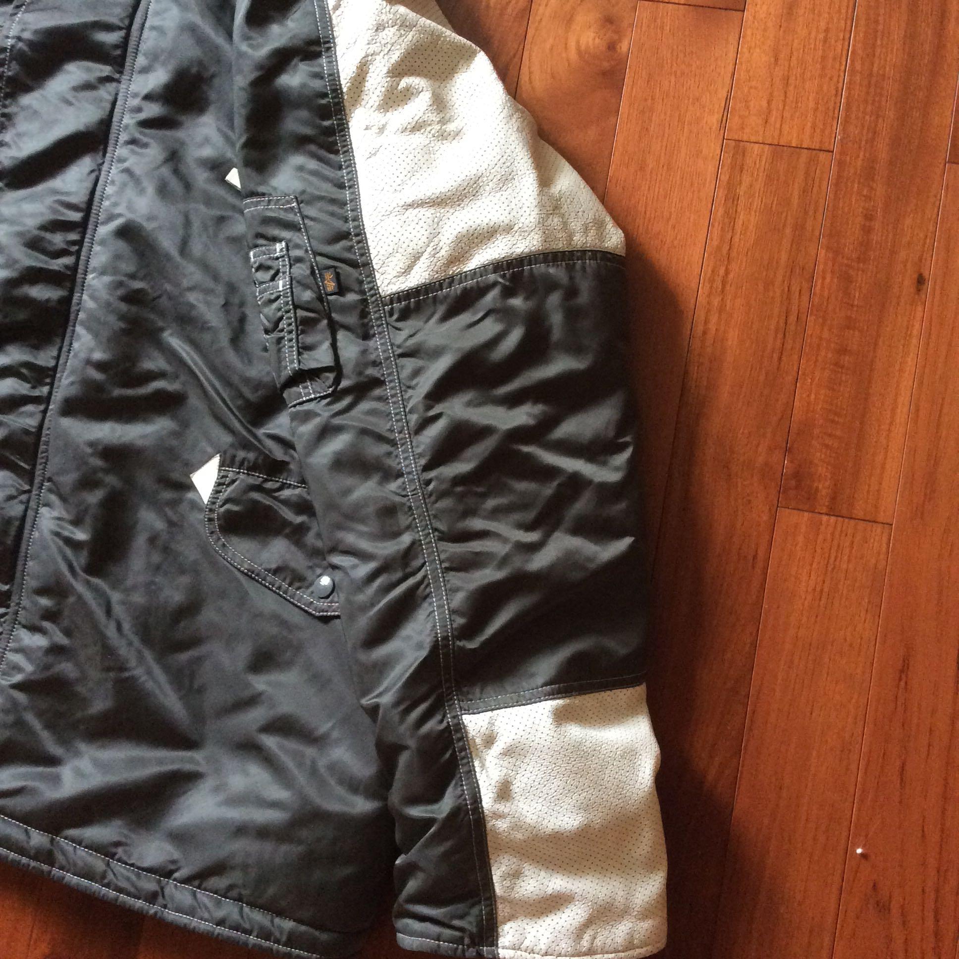 Head Porter Plus x Alpha Industries leather sleeve N3-B L, 男裝, 外套及戶外衣服 ...