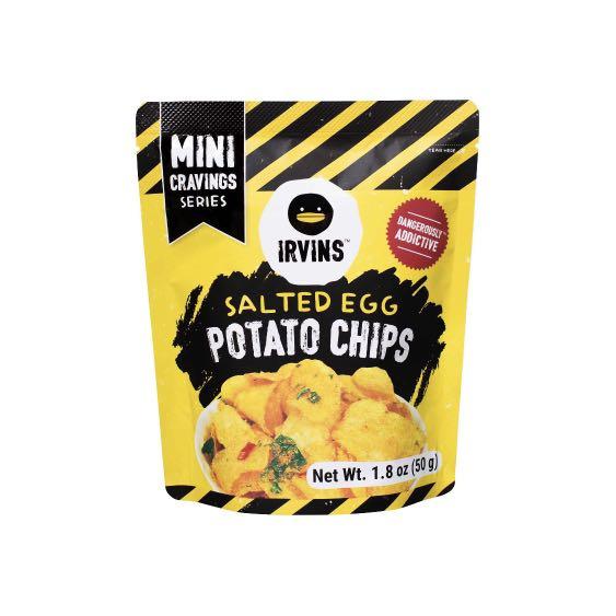 Irvin’s Salted Egg 50g Fish Skin / Potato Chips Mini Series, Food ...
