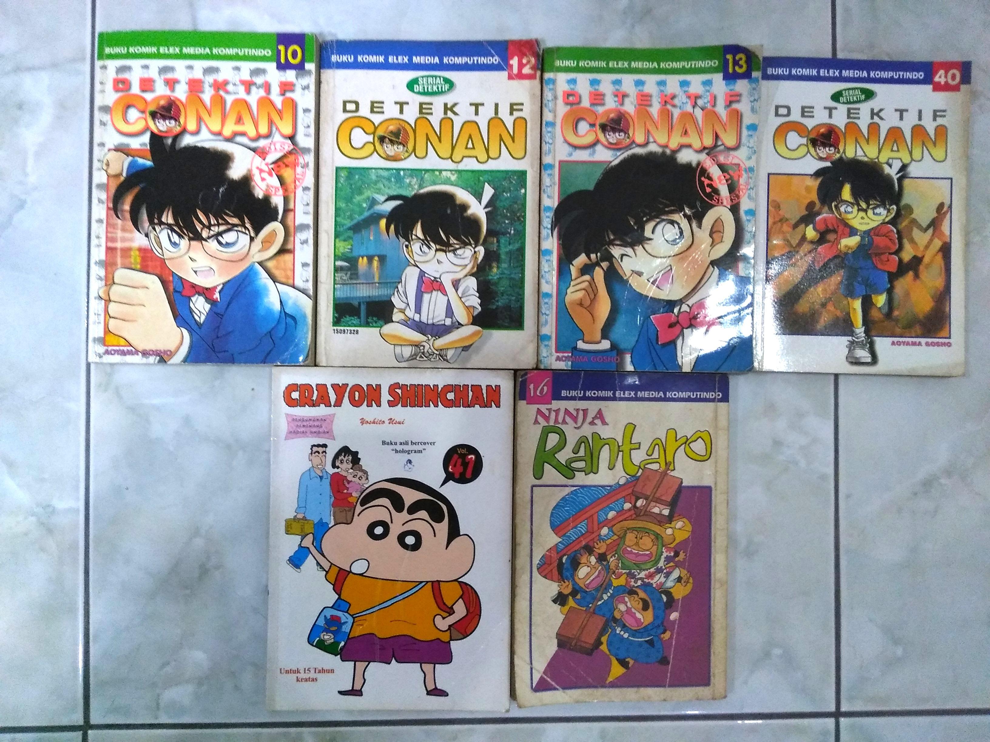 Komik Detektif Conan FREE Sinchan dan Ninja Rantaro, Buku & Alat Tulis, Komik dan Manga di Carousell