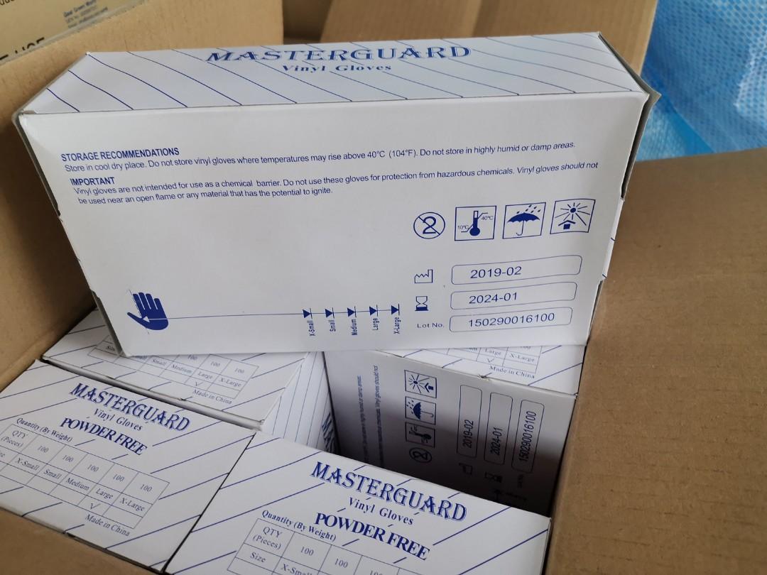 Masterguard vinyl examination gloves *left powdered only* ISO 9001 ...