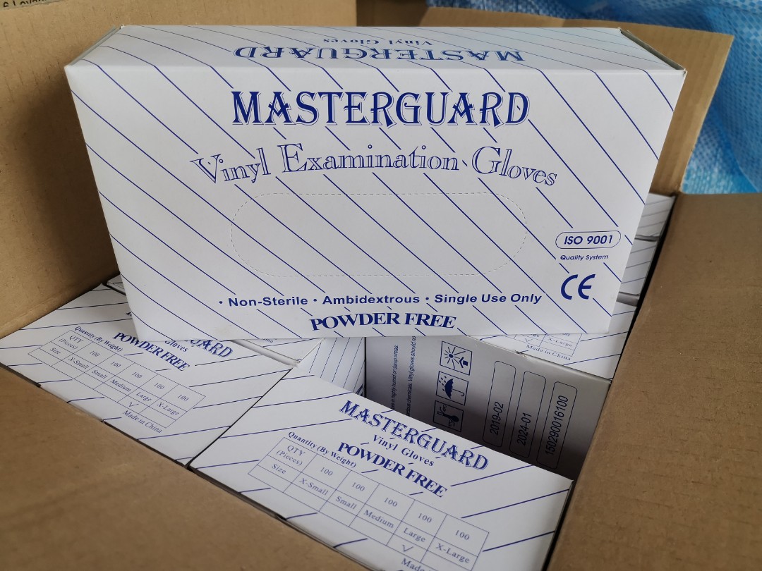 Masterguard vinyl examination gloves *left powdered only* ISO 9001 ...