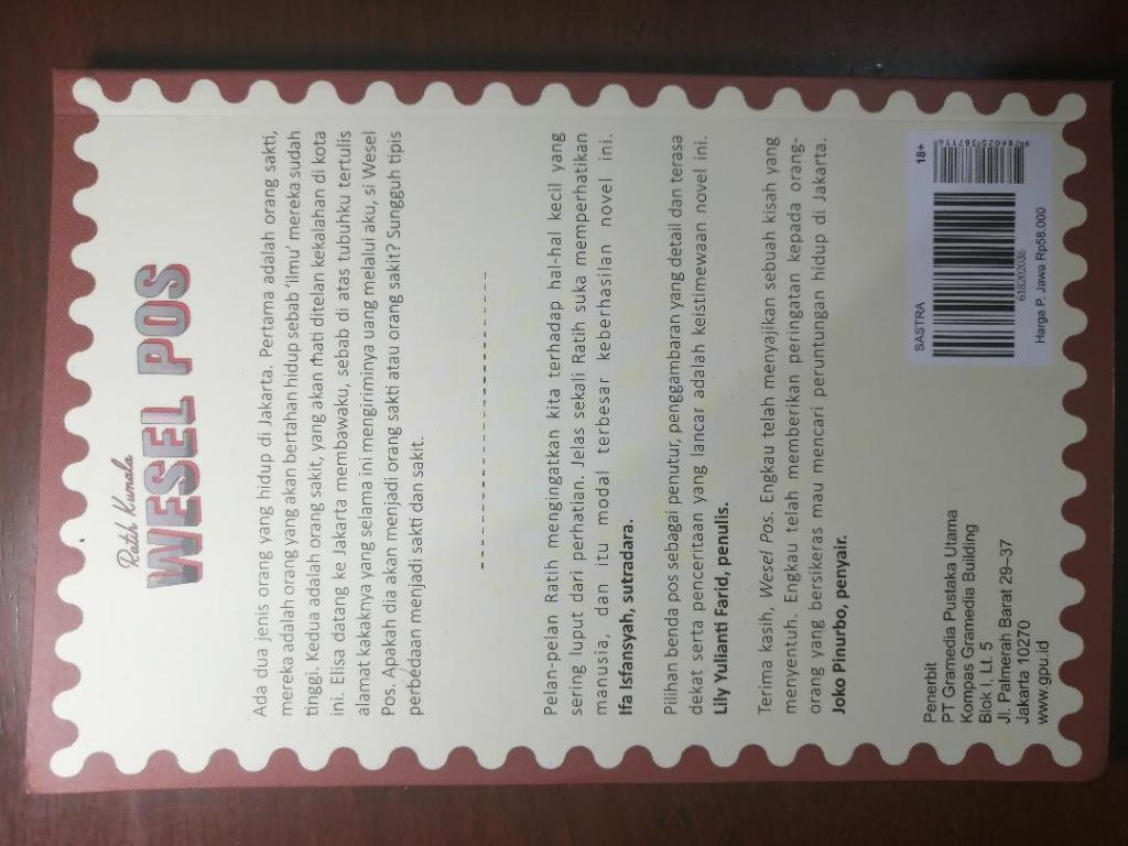 Novel Wesel Pos by Ratih Kumala, Buku & Alat Tulis, Buku di Carousell