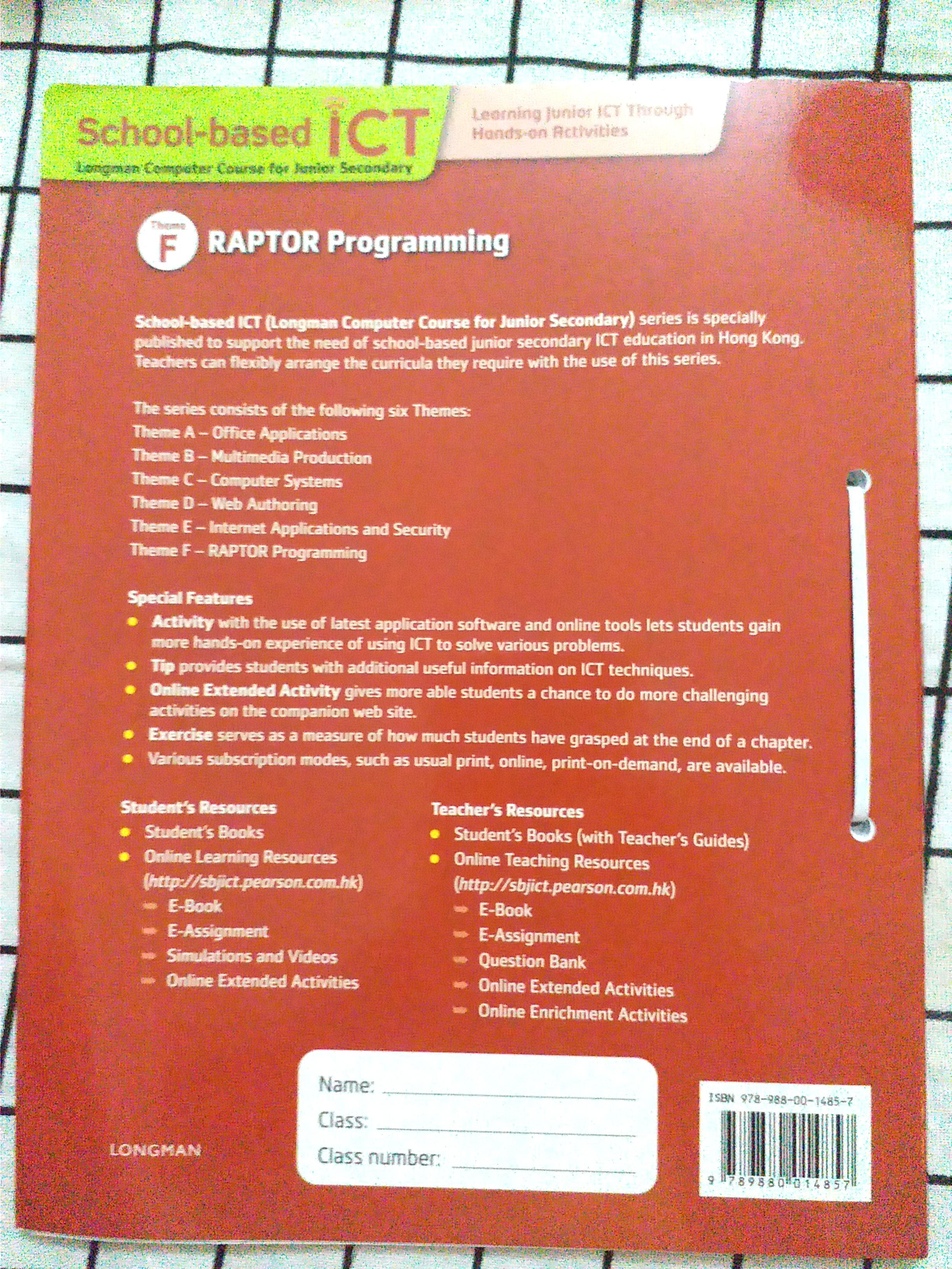 School-based ICT Theme F raptor programming, 興趣及遊戲, 書本 & 文具, 書本及雜誌 - 補充 ...