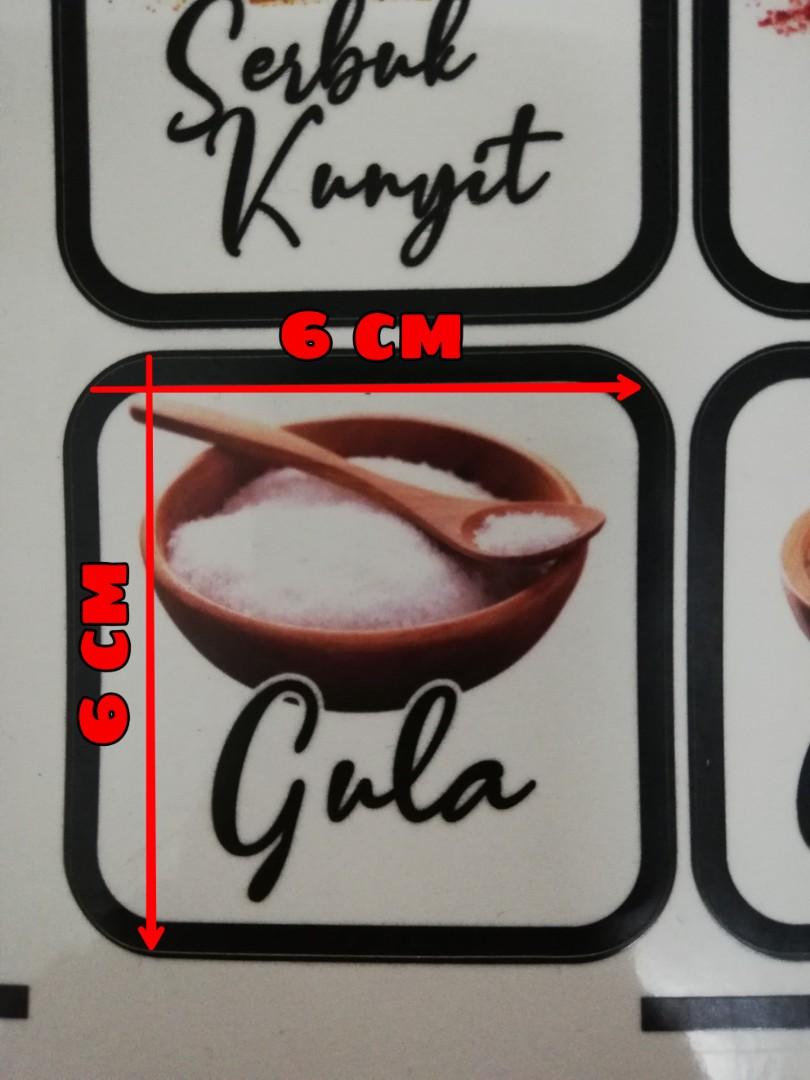 Sticker Label Dapur/Kitchen/Rempah Ratus Murah Kalis Air Transparent ...