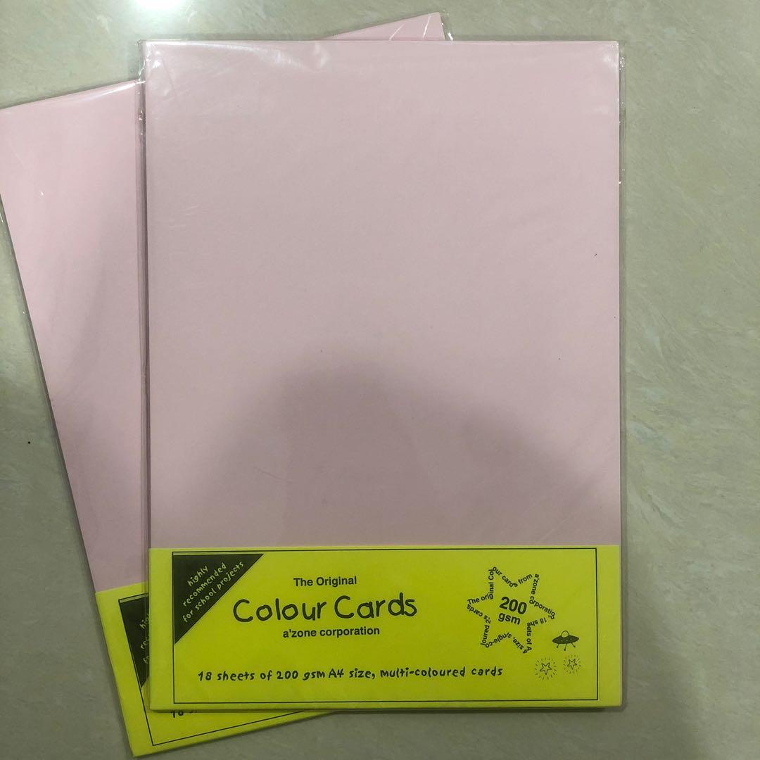 200gsm A4 Pink Color Cards (18 Sheets), Hobbies & Toys, Stationery ...