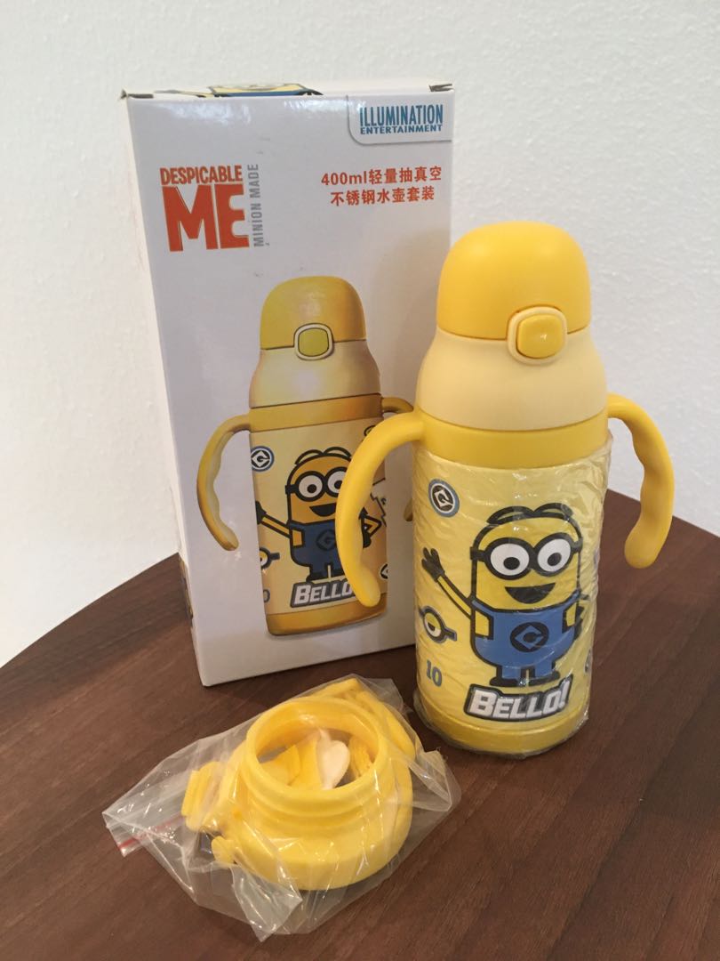 3D Minion insulator Straw Water Bottle, Babies & Kids, Nursing ...