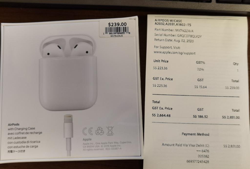 Airpods 2 with receipt, Audio, Earphones on Carousell