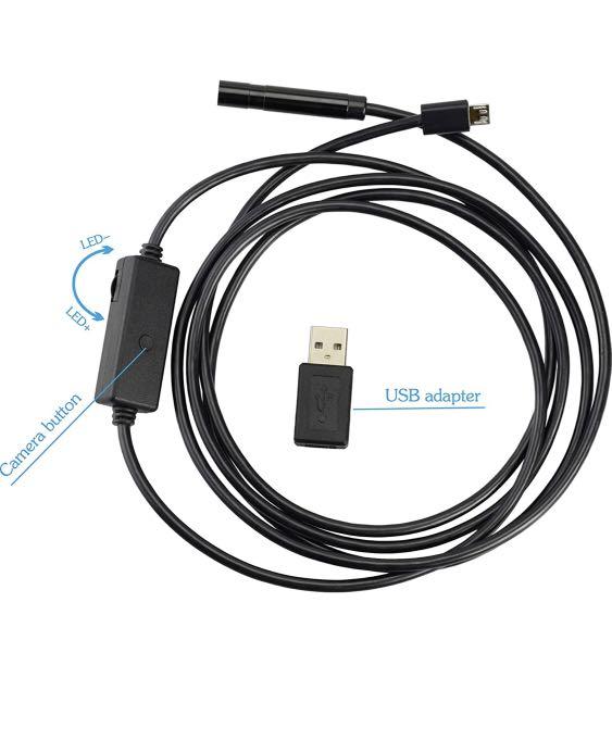 Android Smartphone Endoscope USB Borescope 7mm 2M Waterproof Inspection ...