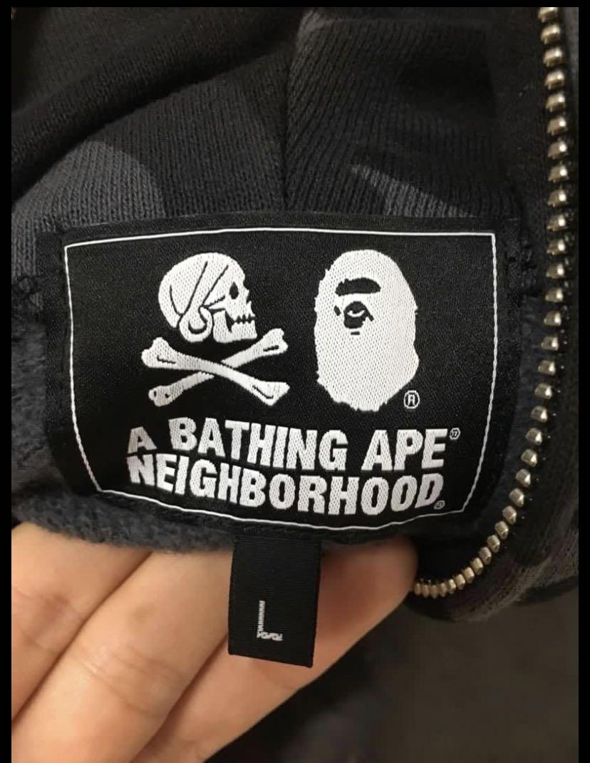 Bape x Neighbourhood NBHD Shark Hoodie, Men's Fashion, Tops & Sets ...