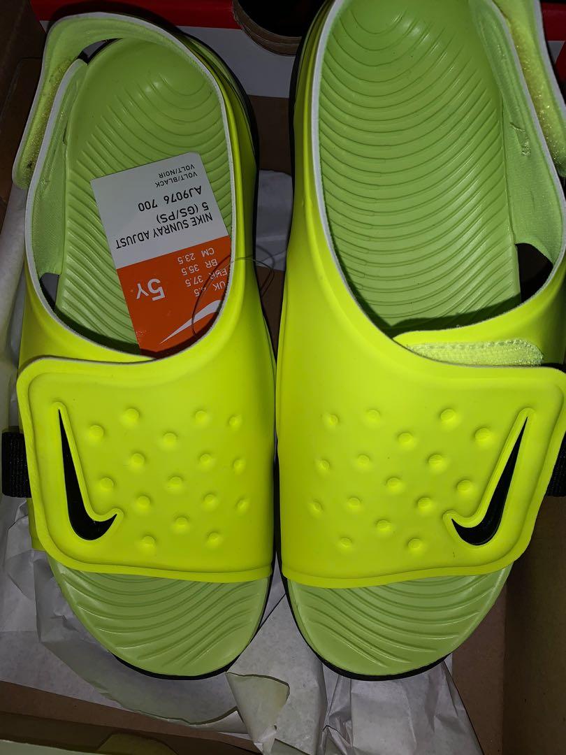 Brandnew Nike Sunray “billie eilish” neon sandals, Women's Fashion ...