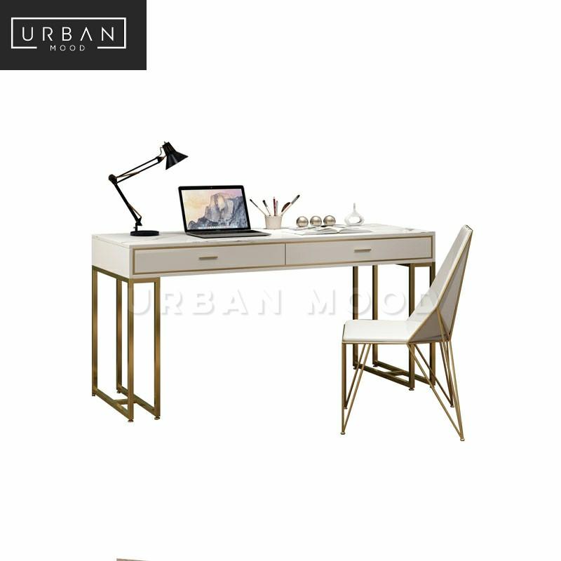 ELLY Modern Marble Study Table, Furniture & Home Living, Furniture ...