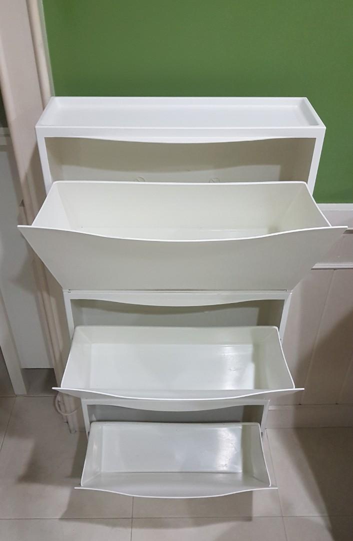 IKEA TRONES SHOE STORAGE CABINET, WHITE, Furniture, Shelves & Drawers ...
