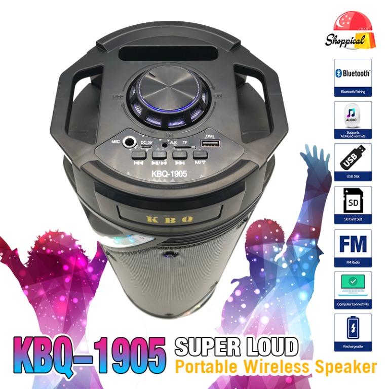 KBQ-1905 Black (GSM) Wireless Bluetooth LED Loud speaker with Wireless ...