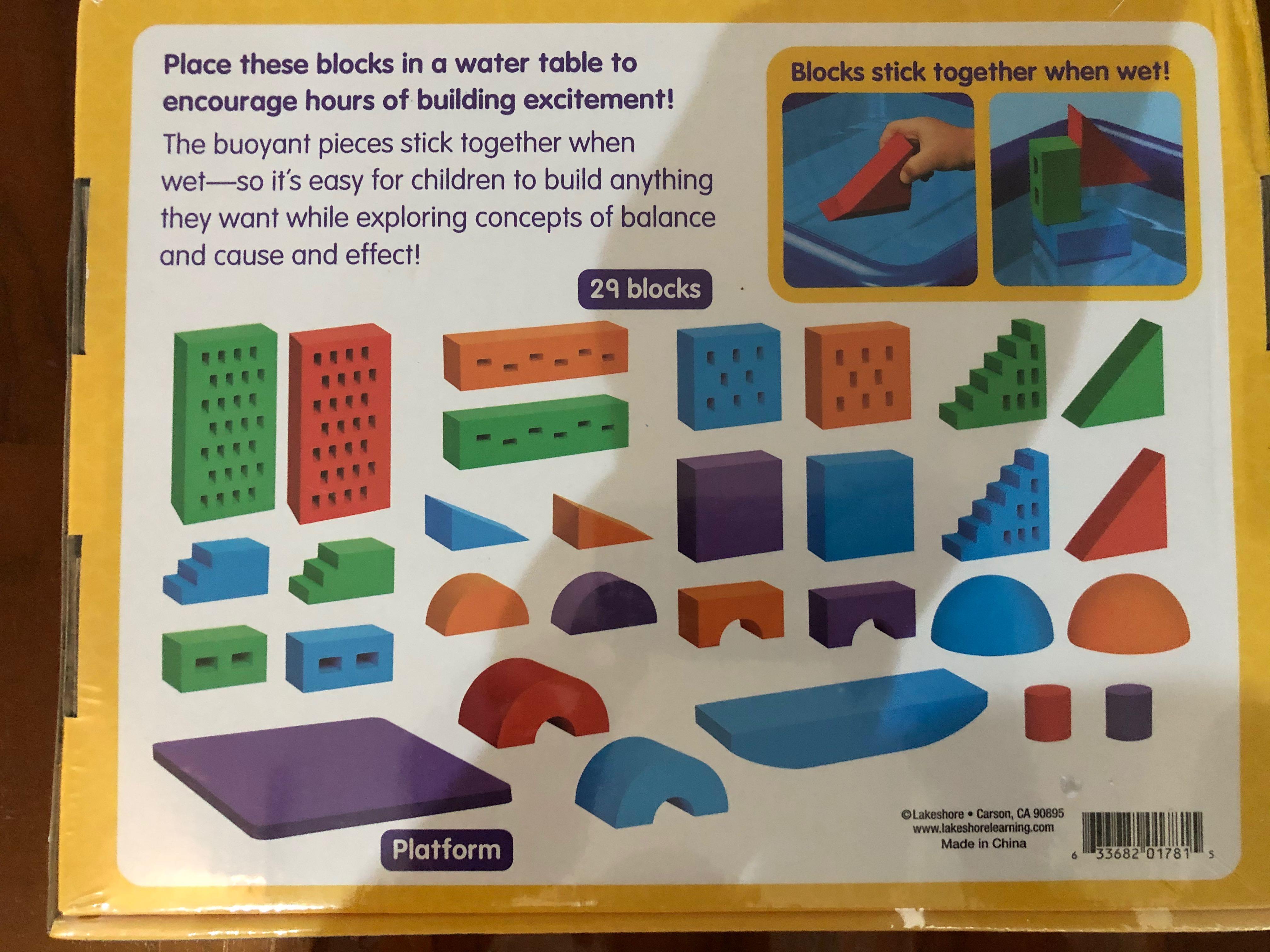 Lakeshore Water Foam blocks, Hobbies & Toys, Toys & Games on Carousell