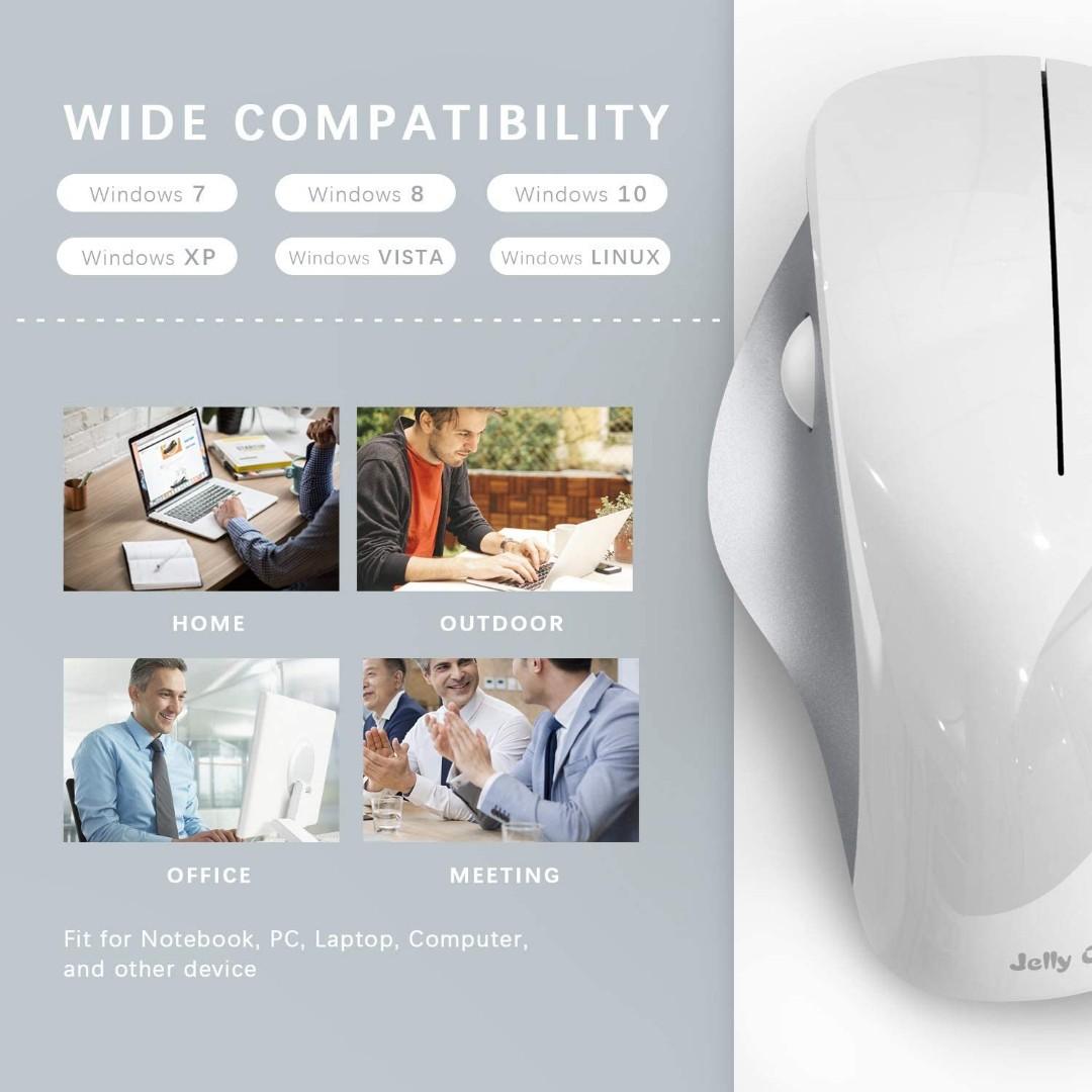 (M1936) Wireless Mouse, Jelly Comb MV021 Ergonomic 2.4Ghz Wireless ...