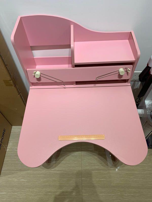 Pink study table, Furniture & Home Living, Furniture, Tables & Sets on ...