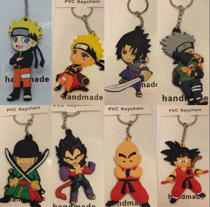 PVC Keychains Anime Dragon Ball / Naruto / One Piece / Totoro / Sailor ...