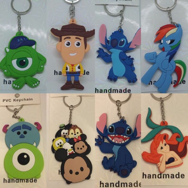PVC Keychains Cartoon / Disney / Pixar / Sonic / Tom & Jerry / Simpsons ...