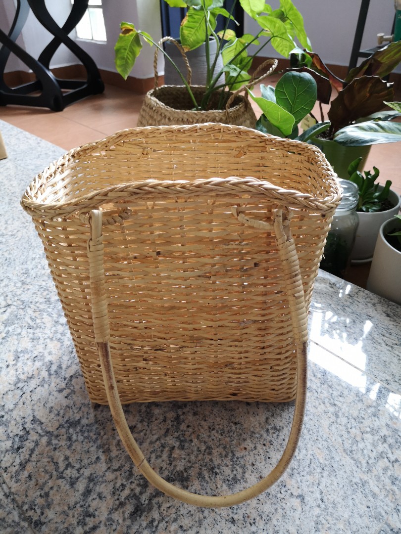 Rattan Carry Basket, Furniture & Home Living, Home Improvement ...