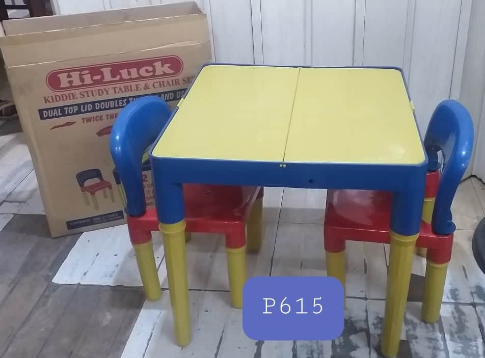 STUDY TABLE WITH COMPARTMENT & 2 CHAIRS, Furniture & Home Living ...