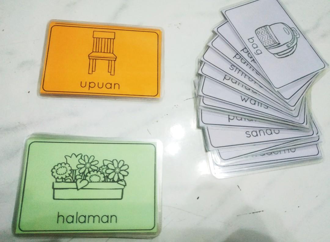 40 pcs Laminated Flashcards (Things that Go Together), Hobbies & Toys ...