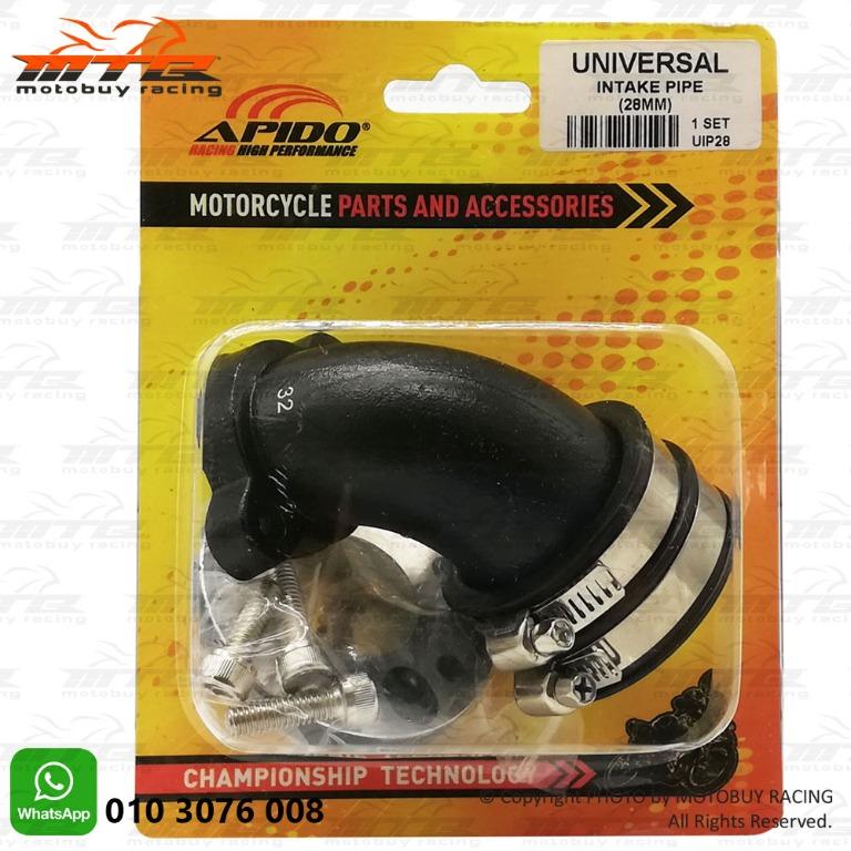 APIDO UNIVERSAL RACING INTAKE PIPE (28MM), Auto Accessories on Carousell