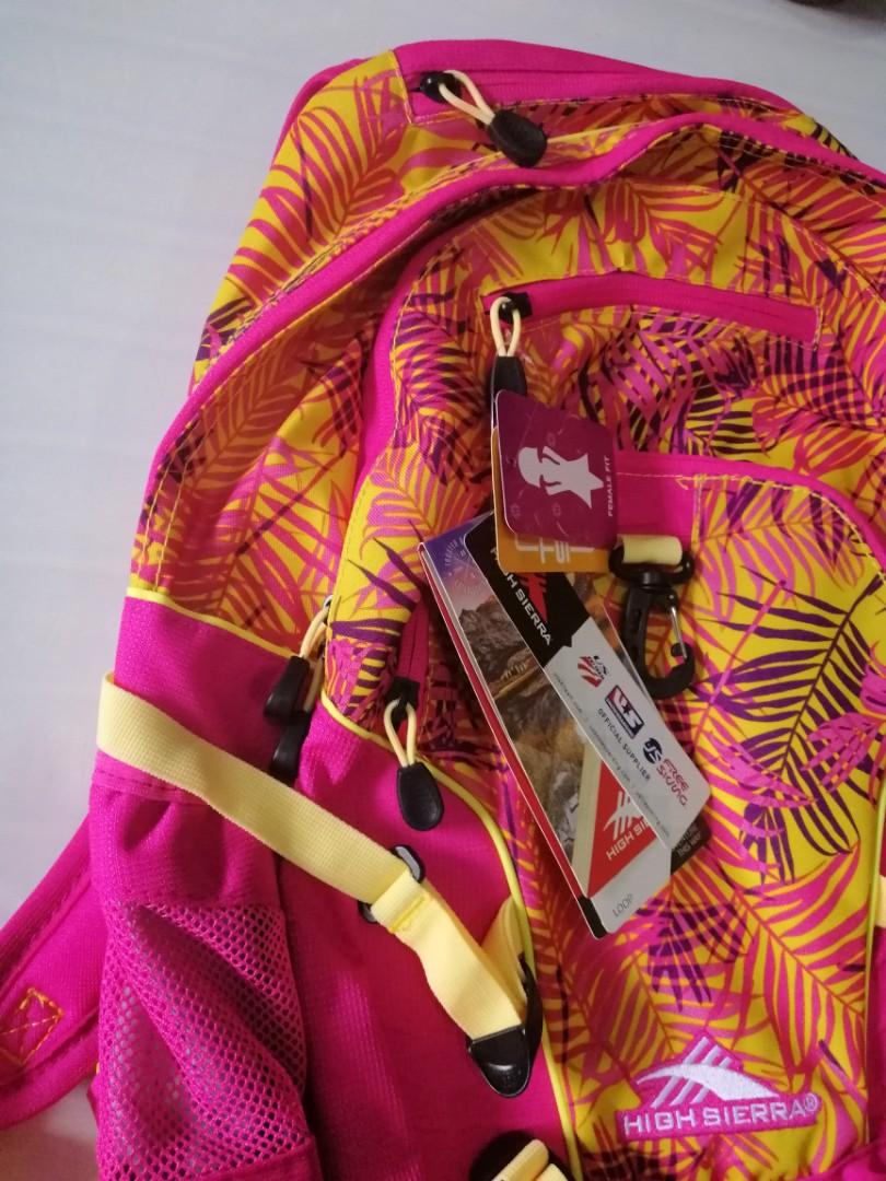 Authentic High Sierra backpack pink and yellow laptop bag, Women's ...