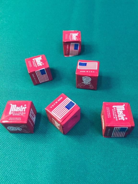 billiard 6 pieces master red chalk tisa ng bilyaran, Sports Equipment ...