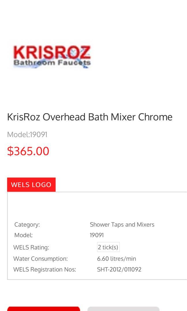 (Brand New) KrisRoz Shower Mixer Set (Rainshower), Furniture & Home Living, Bathroom & Kitchen ...