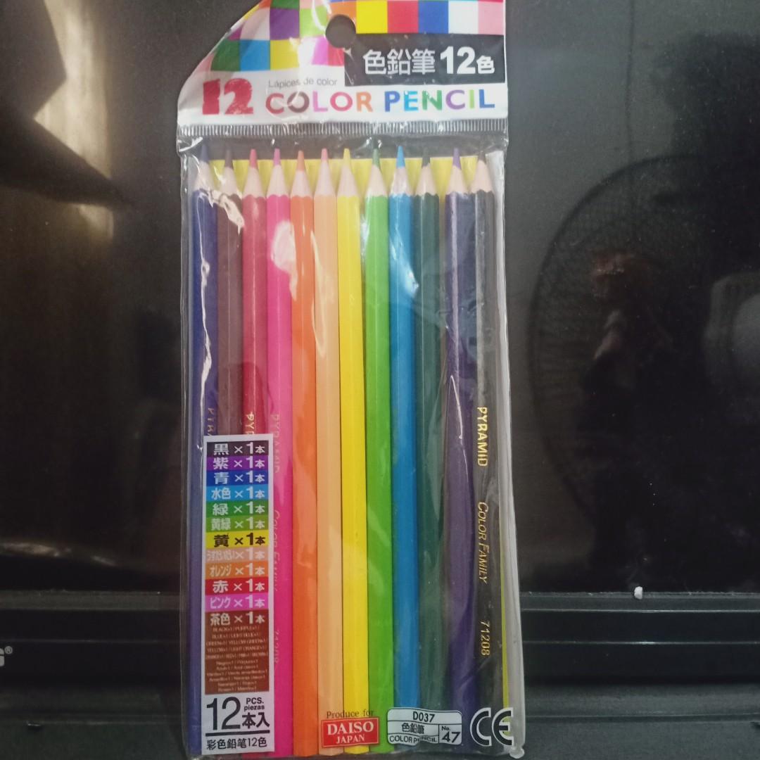 Color pencil 12 pcs daiso japan, Hobbies & Toys, Stationary & Craft ...