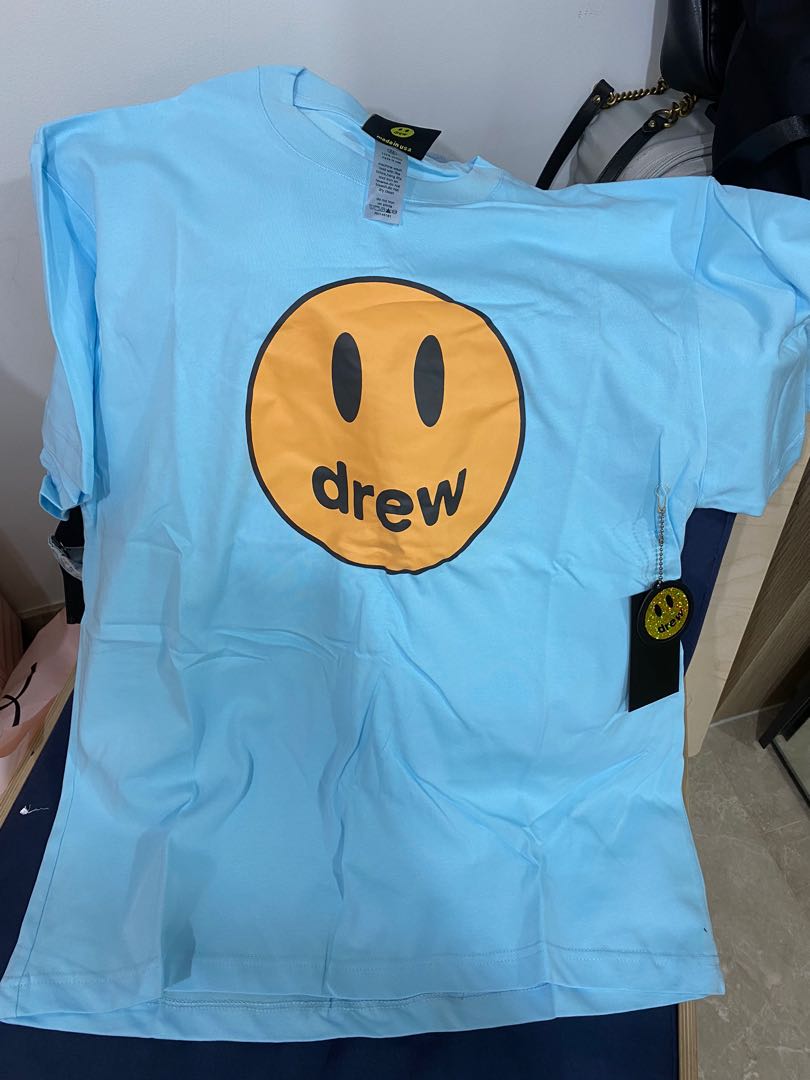 Drew Blue T-shirt, Women's Fashion, Tops, Shirts on Carousell