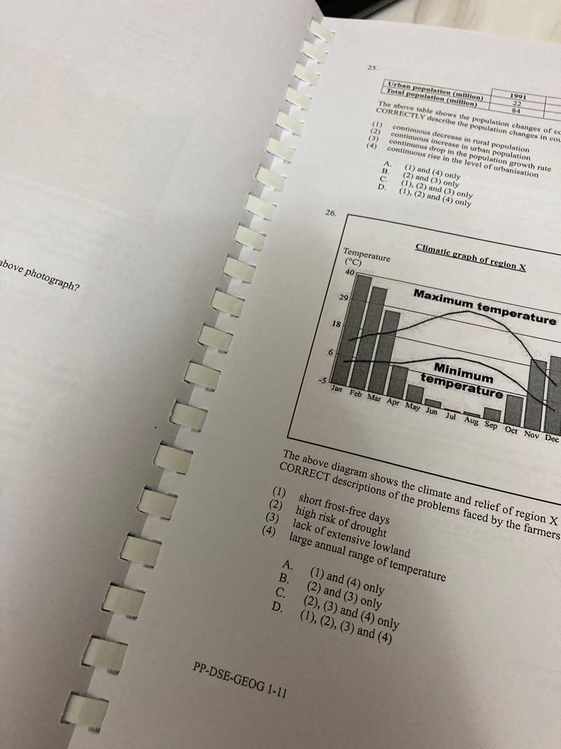 Geography DSE past paper(by year), 興趣及遊戲, 書本 & 文具, 教科書 - Carousell