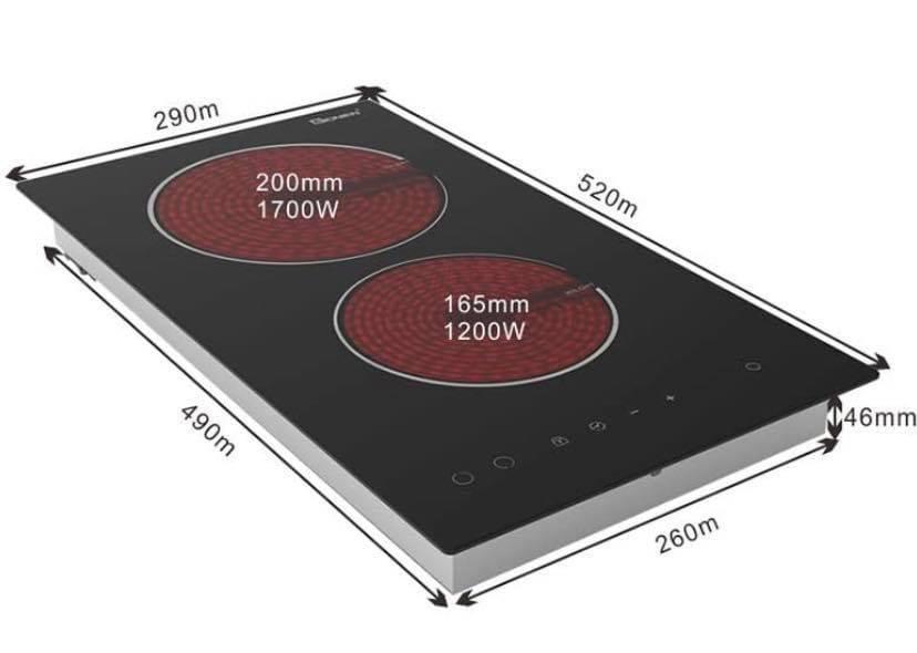 GIONIEN 30cm Ceramic Hob, Dual Rings Electric Cooker, Built in Worktop ...