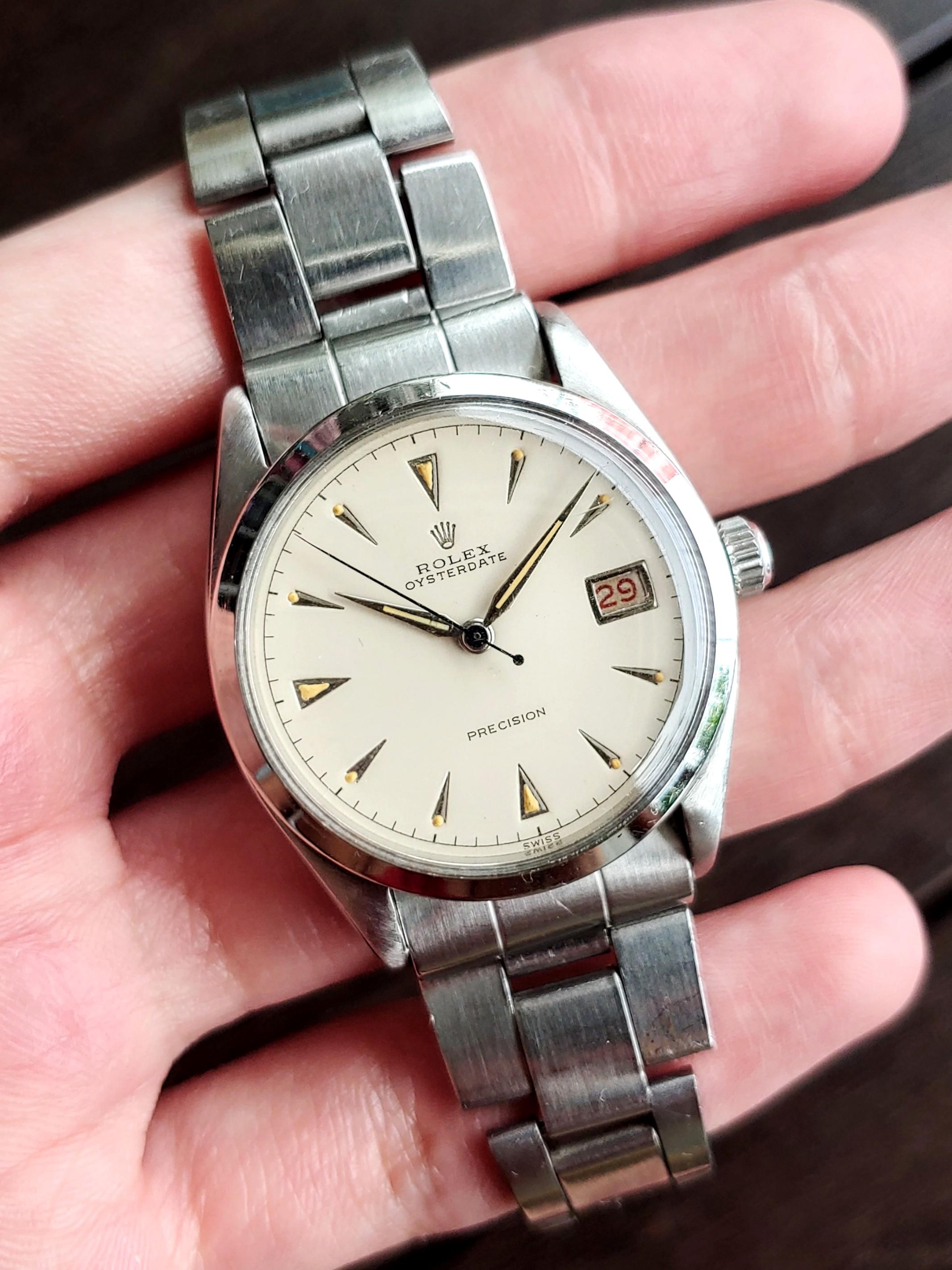 Rare Radium Rolex 6294 Oysterdate Precision Manual Wind Watch, Mobile ...