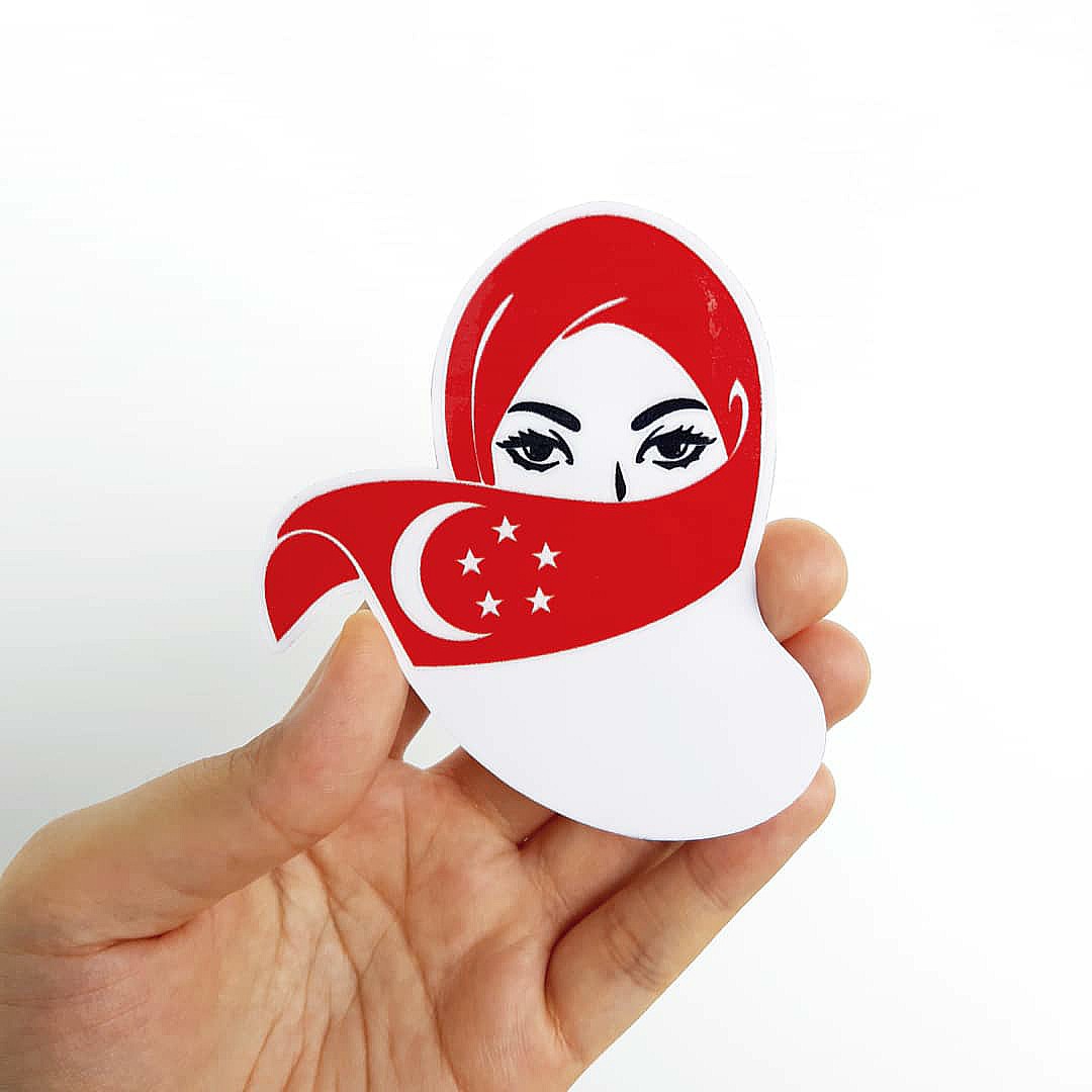 SG HIJAB WOMAN (Improved design) vinyl sticker, Hobbies & Toys ...