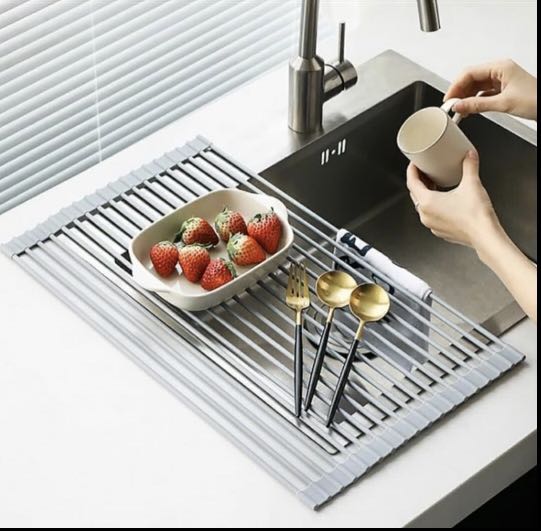 Silicone Dish Drying Rack | Foldable Sink Rack, Furniture & Home Living ...