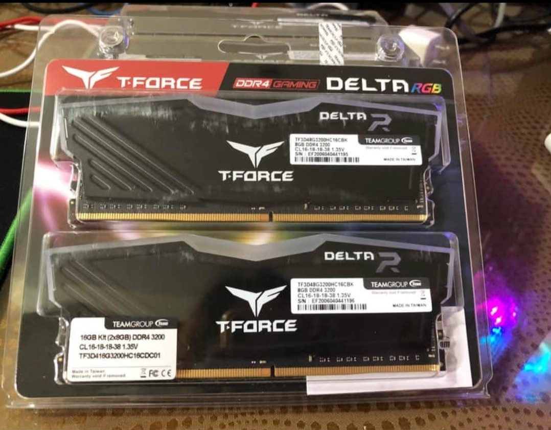 TFORCE DELTA RGB BLACK 2X8GB 3200mhz, Computers & Tech, Parts ...