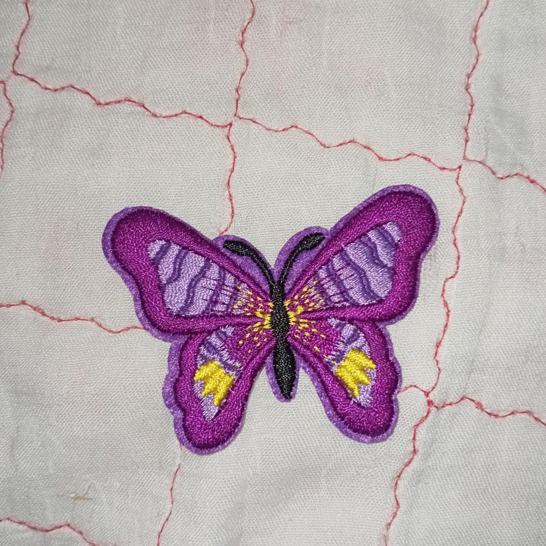 Violet Butterfly Patch, Hobbies & Toys, Stationary & Craft, Handmade ...