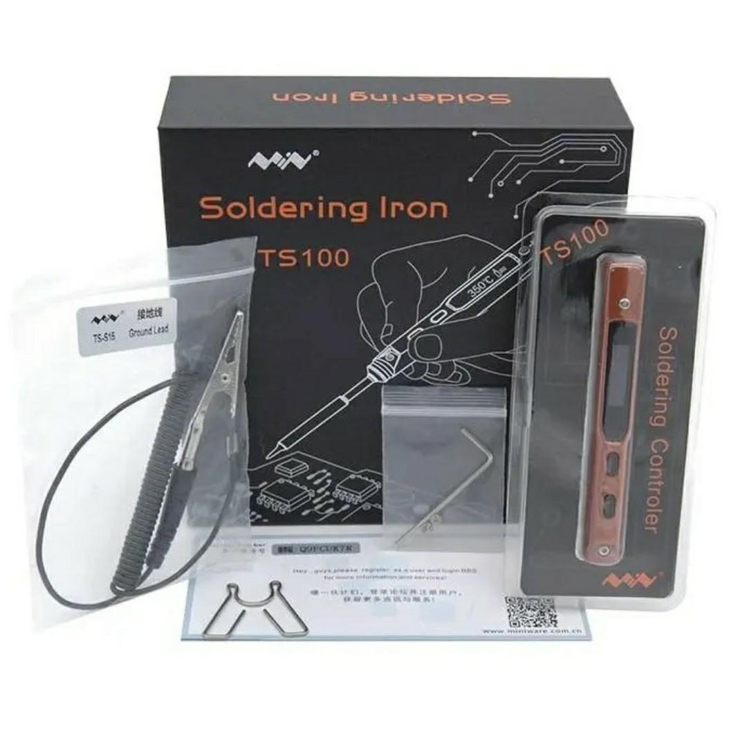 2 Tips MINI TS100 Soldering Iron Full Set Brown colour, Furniture ...