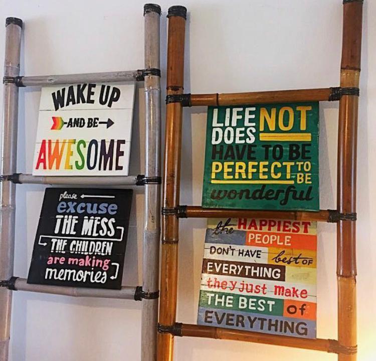 Bamboo ladder rack, Furniture & Home Living, Furniture, Shelves ...