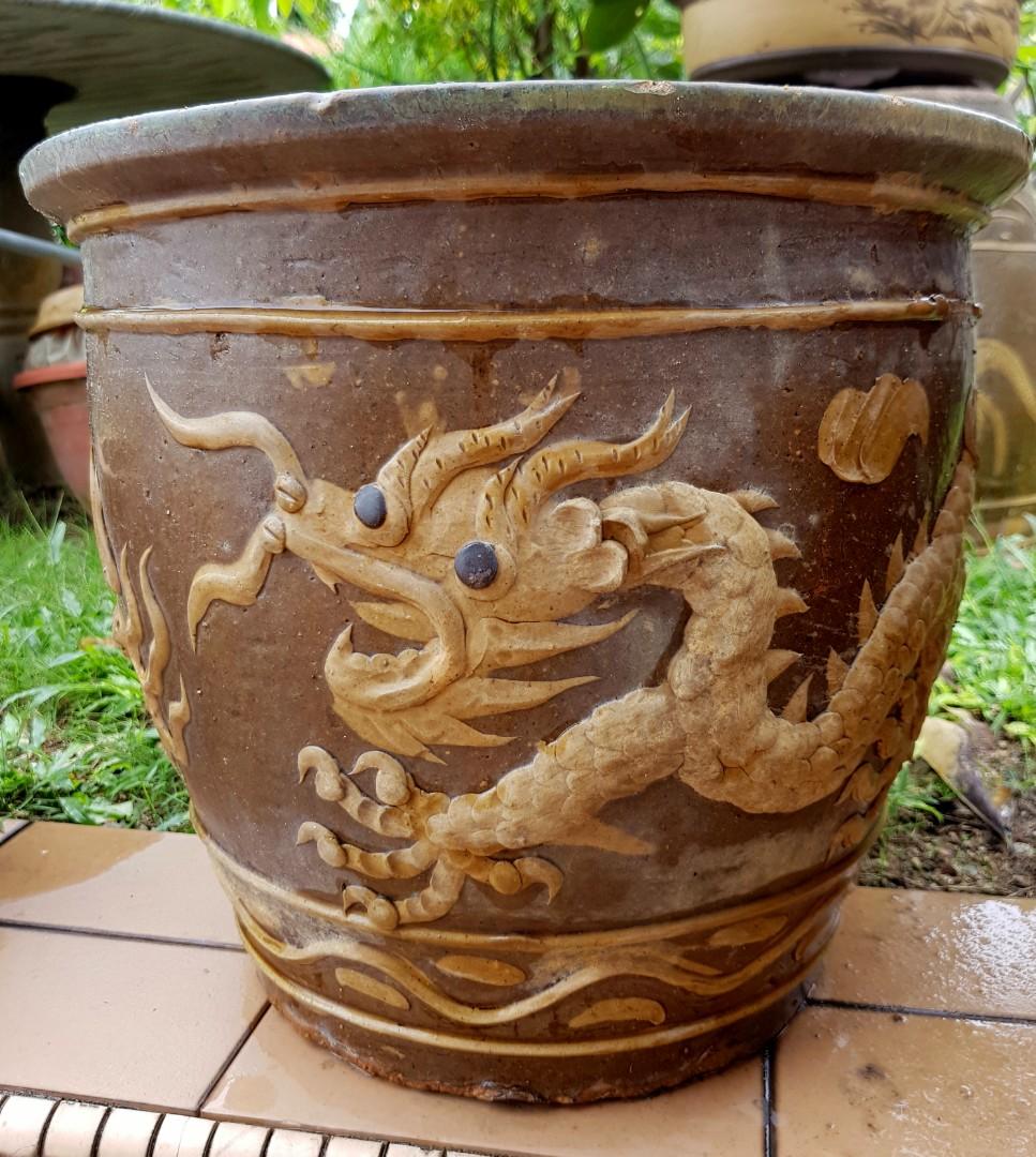 Chinese Dragon Pot / Urn, Gardening on Carousell