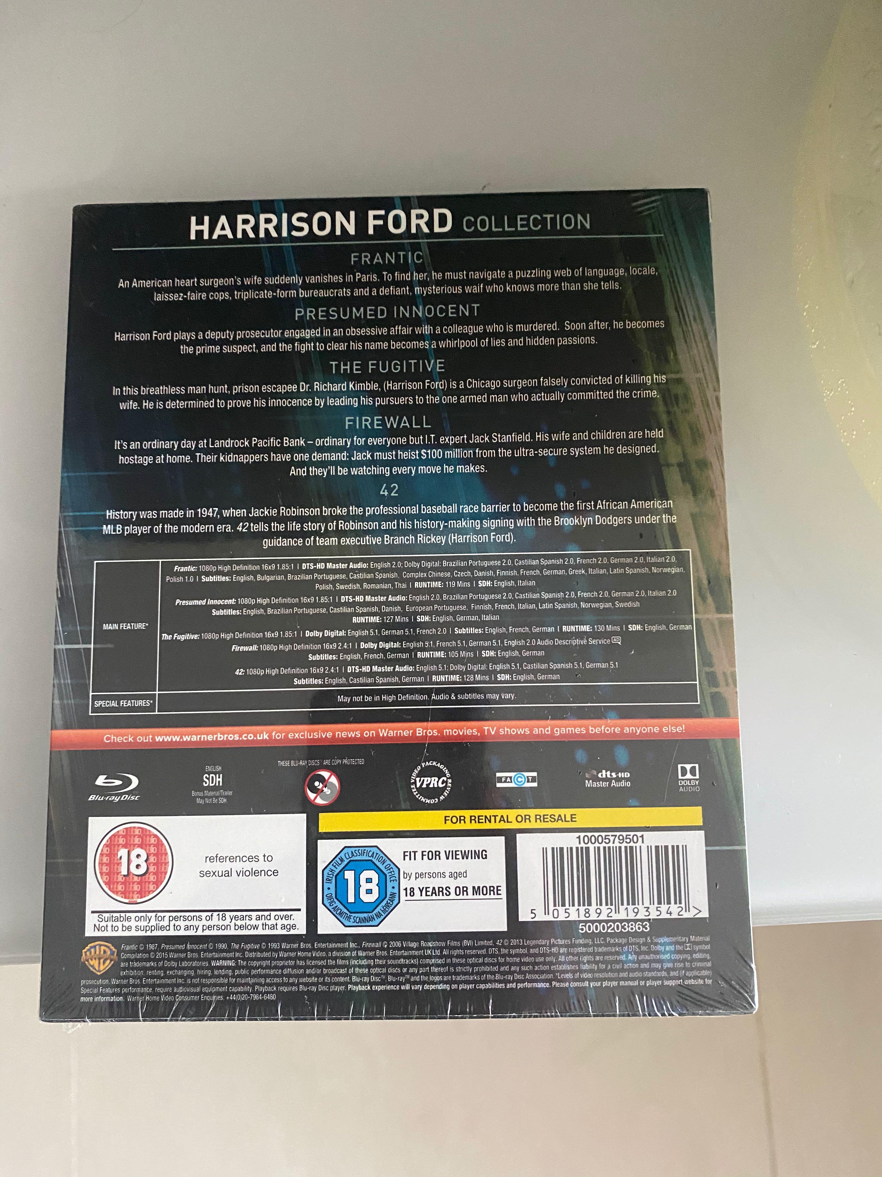 Harrison Ford 5 movie collection Blu ray BNIB, Hobbies & Toys, Music ...