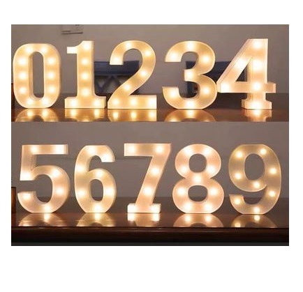 IN STOCK LED Numbers Marquee Lights from 0 to 9 **Happy Birthday White ...