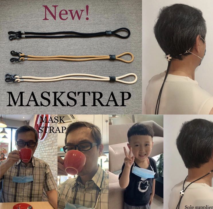 Mask strap patented in Singapore, Health & Nutrition, Face Masks & Face ...